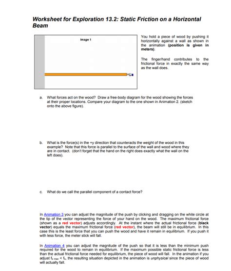 Solved Worksheet For Exploration Static Friction On A Chegg Com