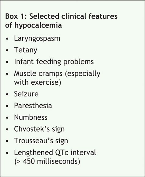 Hypocalcemia Symptoms And Signs