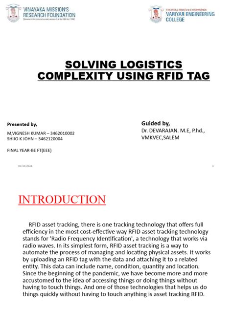 Solving Logistics Complexity Using Rfid Tag Pdf Radio Frequency Identification Warehouse