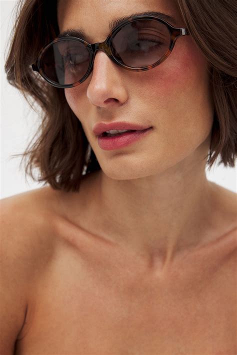 Slim Oval Sunglasses Brown Na Kd