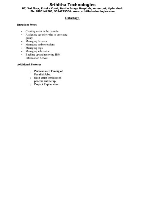 Datastage Online Training Pdf