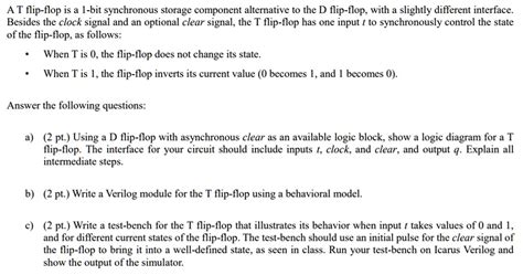 Solved Using A D Flip Flop With Asynchronous Clear As An Available Logic Block Show A Logic