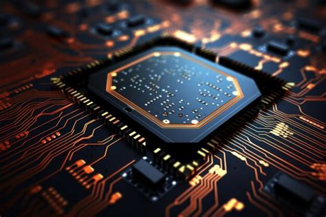 Premium Ai Image Unconventional Semiconductor Cyan Luminescence Data Closeup A Portrayal Of An