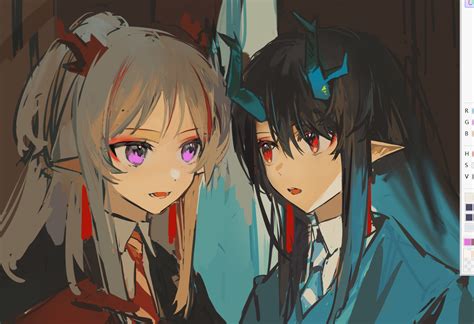 Nian And Dusk Arknights Drawn By Pe Danbooru