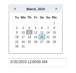 Wpf Datepicker Using C