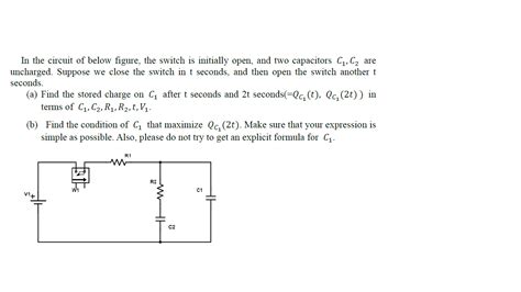solved in the circuit of below figure the switch is