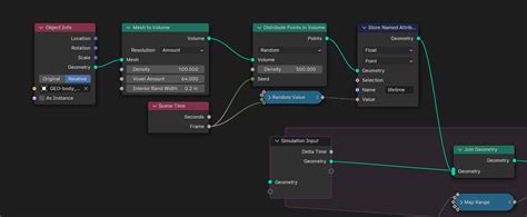 simulation nodes not updating the value of named attributes blender