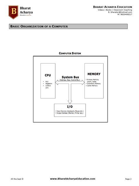 1 Coa Introduction Pdf Random Access Memory Central Processing