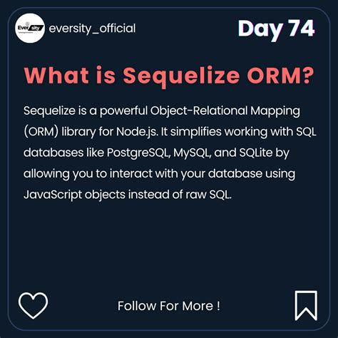 eversity day 74 mastering sequelize orm for simplified database management are you ready to