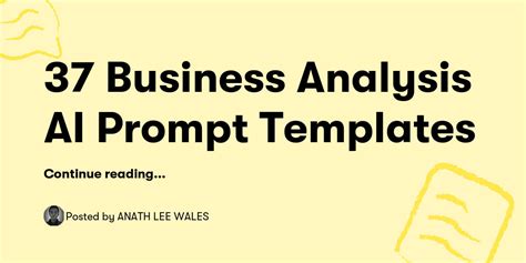 37 Business Analysis Ai Prompt Templates — Anath Lee Wales Buymeacoffee