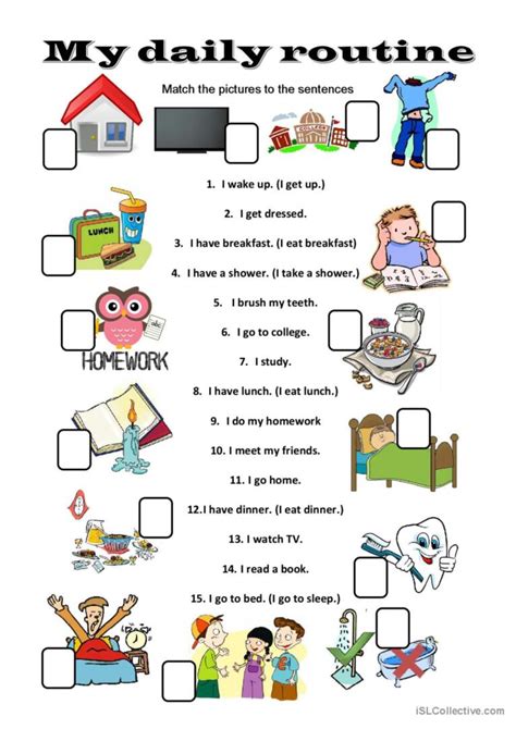 Printable Worksheets Daily Routine Worksheet