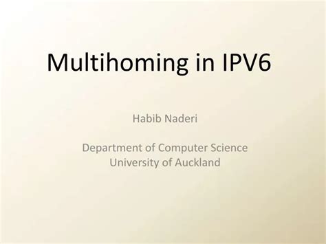 PPT Multihoming In IPV PowerPoint Presentation Free Download ID