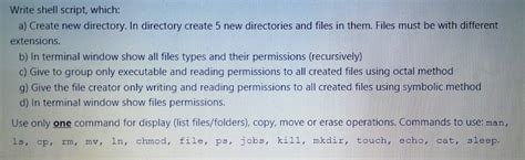 Solved Write Shell Script Which A Create New Directory