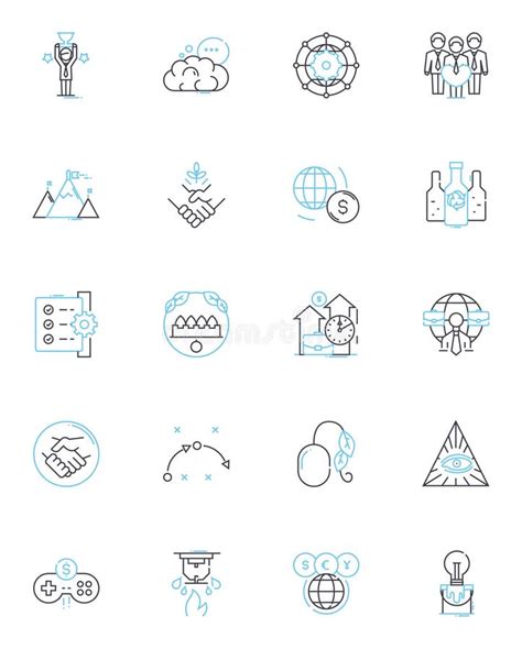 cyber banking linear icons set security encryption transactions