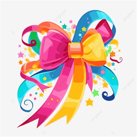리본 배너 클립 아트 별과 별 만화와 화려한 리본 활 벡터 리본 배너 클립 아트 만화 Png 일러스트 및 벡터 에 대한 무료 다운로드 Pngtree