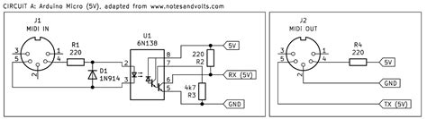 arduino nano esp32 3 3v and serial port midi no usb midi nano