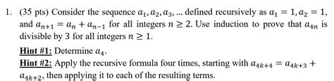 solved 1 35pts consider the sequence a1 a2 a3 … defined