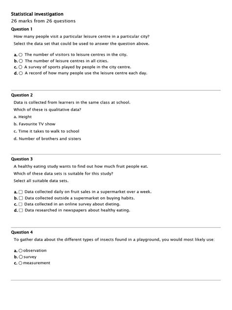 Statistical Investigation Pdf Quantitative Research Sampling Statistics