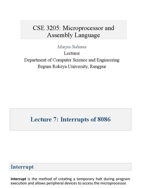 Lecture 7 Cse 3205 Microprocessor And Assembly Language By