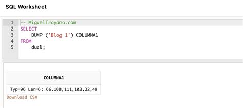 Función Dump En Oracle