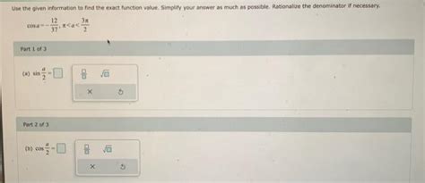 Solved Use The Given Information To Find The Exact Function