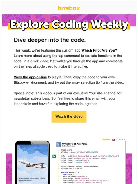 Bitsbox Explore Coding Weekly Which Pilot Are You Milled