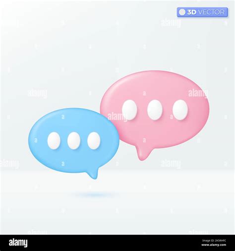 Dialog or chat speech bubble and dots icon symbols. Chat message, Message, talk concept. 3D ...