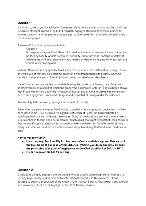 contracts exam practice questions question 1 vardi has come to you