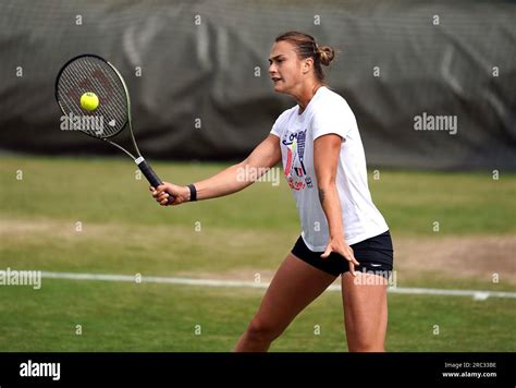 Aryna Sabalenka In Action On The Practice Courts On Day Ten Of The 2023