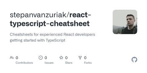 Github Stepanvanzuriakreact Typescript Cheatsheet Cheatsheets For