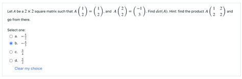 Solved Let A Be A 2×2 Square Matrix Such That A1212