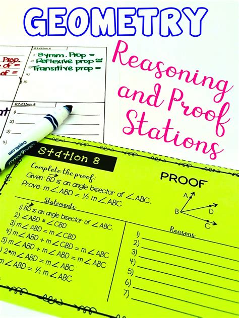 Geometry Proof And Reasoning Stations Activity Geometry Proofs Teaching Geometry Station
