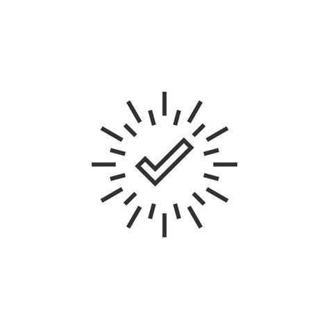 Check Mark Sign Icon In Flat Style Confirm Button Vector Illustration