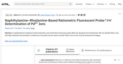 Naphthylaminerhodamine Based Ratiometric Fluorescent Probe For The Determination Of Pd 2 Ions