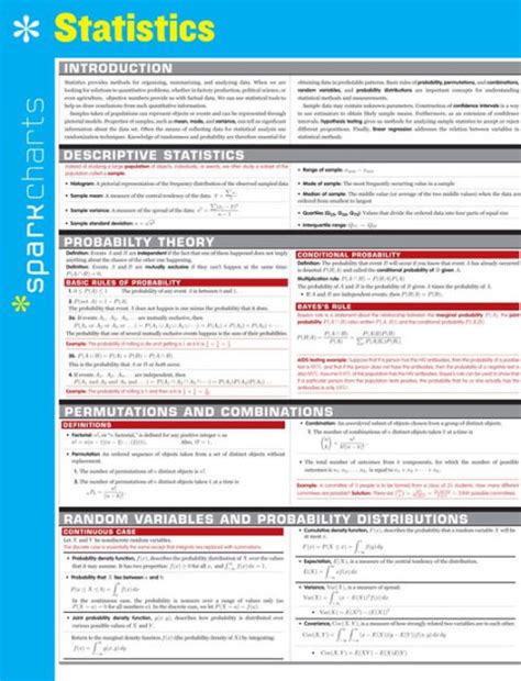 Statistics Sparkcharts By Sparknotes Barnes And Noble®
