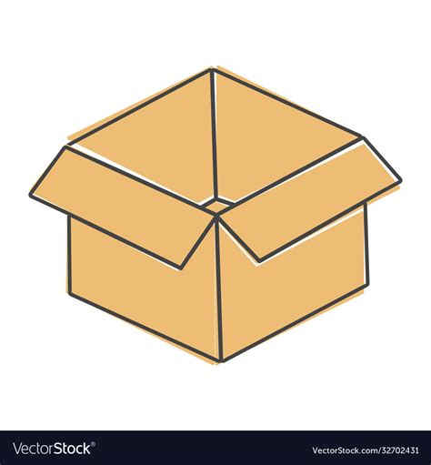 Open Box Image Sign Parcel And Goods Cartoon Vector Image