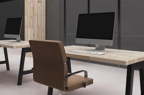 Premium Photo Empty Computer In Interior