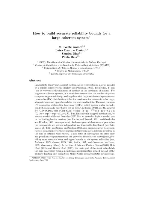 Pdf How To Build Accurate Reliability Bounds For A Large Coherent System