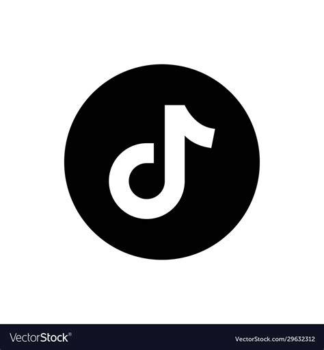 Tik Tok Flat Icon Template Black Color Editable Vector Image