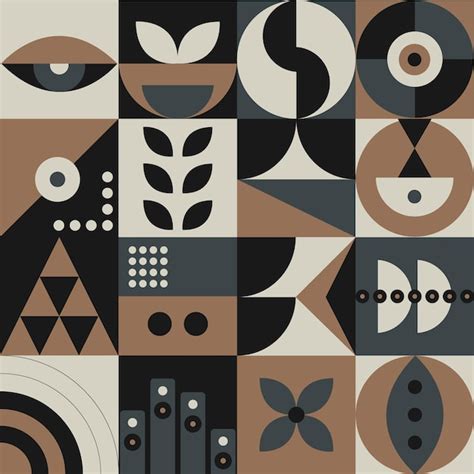 Premium Vector Abstract Geometric Pattern Design In Retro Style Vector Illustration