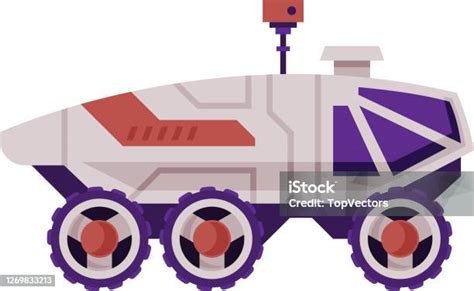 우주 로버 로봇 자율 주행 차량 백색 배경에 우주 탐사 전송 플랫 스타일 벡터 일러스트 과학에 대한 스톡 벡터 아트 및 기타 이미지 과학 교통수단 독일 Istock