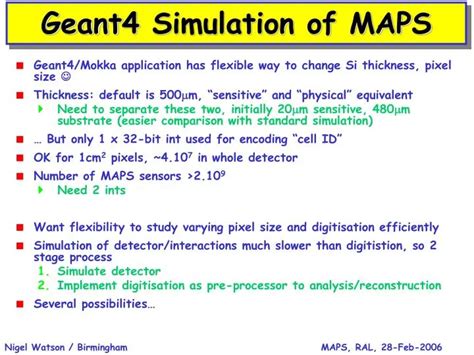 Ppt Geant4 Simulation Of Maps Powerpoint Presentation Free Download
