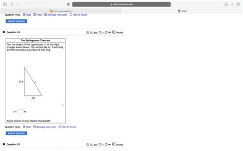 Solved The Pythagorean Theorem Find The Length Of The