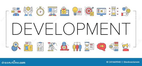 Project Development Collection Icons Set Vector Stock Vector