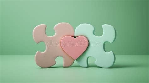 The Heart Puzzle Pieces Ai Generated Stock Image Image Of Love Pink