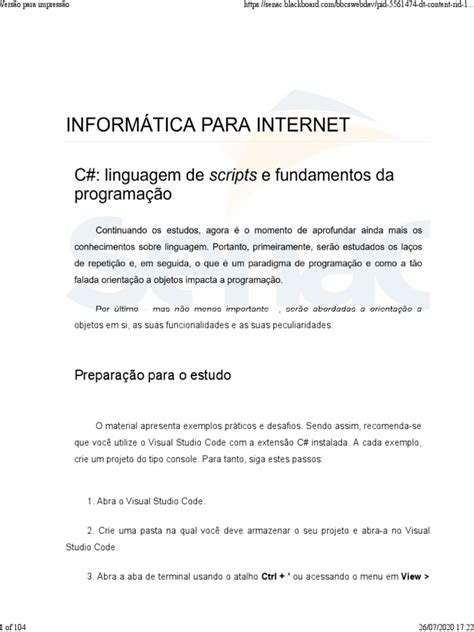 C Linguagem De Scripts E Fundamentos Da Programação Pdf