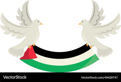 Palestine Peace Doves With Flag Royalty Free Vector Image