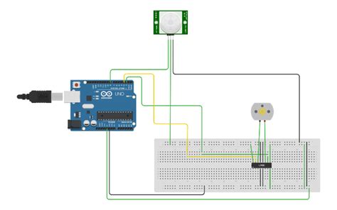 Circuit Design Motion Based Automatic Door Opener Tinkercad