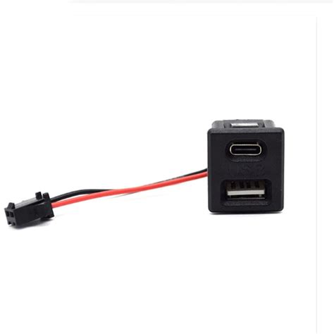 Double Layer Usb Female Base Type C Charging Power Socket With Cable Connector Roboticsdna