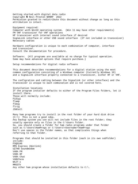 Getting Started With Digital Datamessaging For Amateur Radio Pdf
